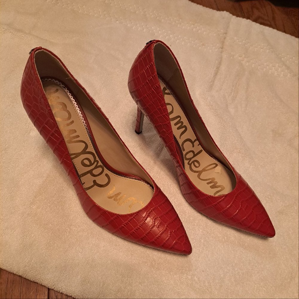 Red Sam Edelman 4" Stiletto Pointy Toe Pumps 9.5 - Gem